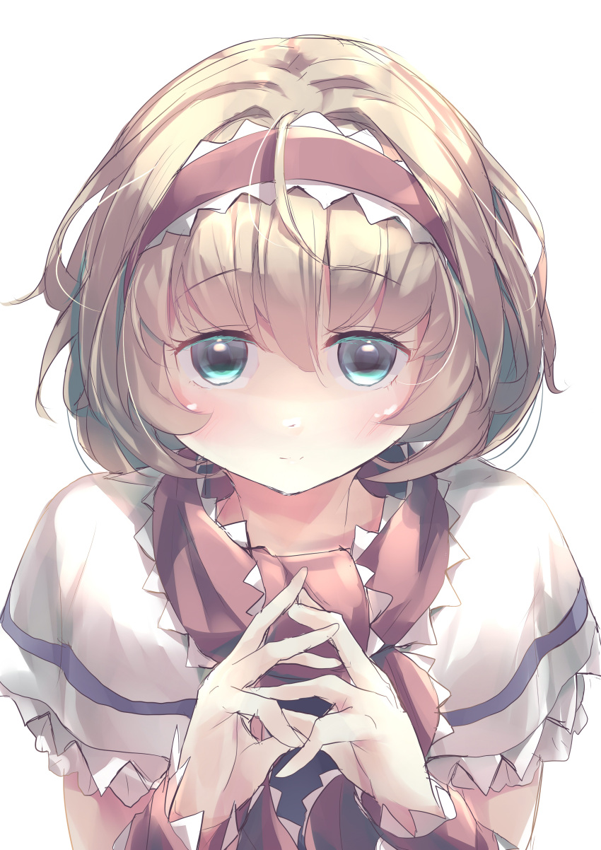 Safebooru - 1girl absurdres alice margatroid blonde hair blue eyes capelet closed mouth ...
