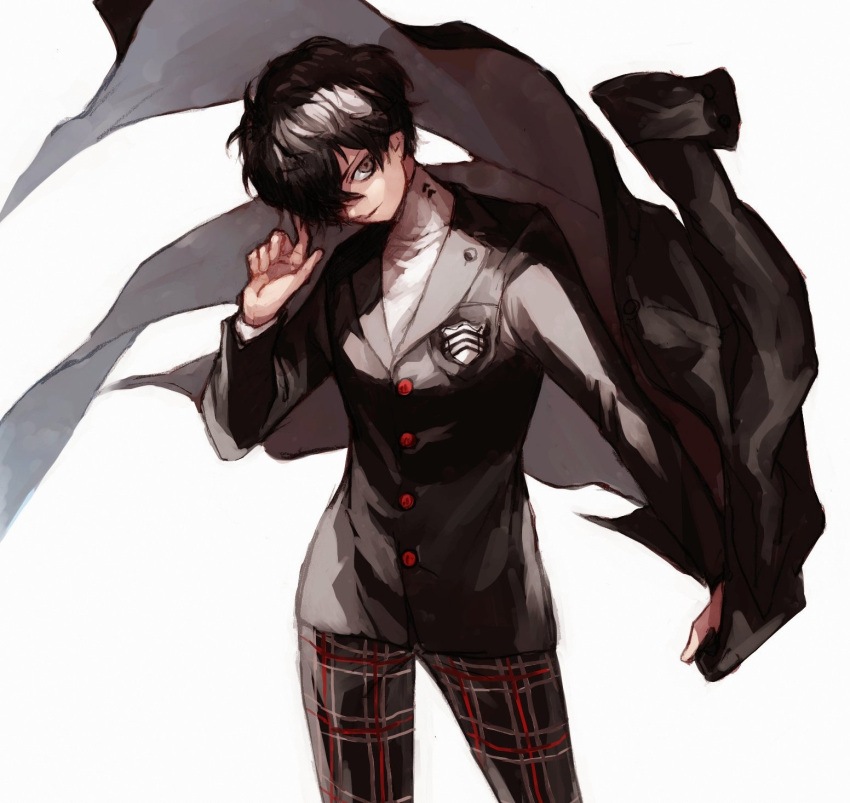 Safebooru - 1boy amamiya ren black hair black jacket brown eyes formal hair between eyes hair ...
