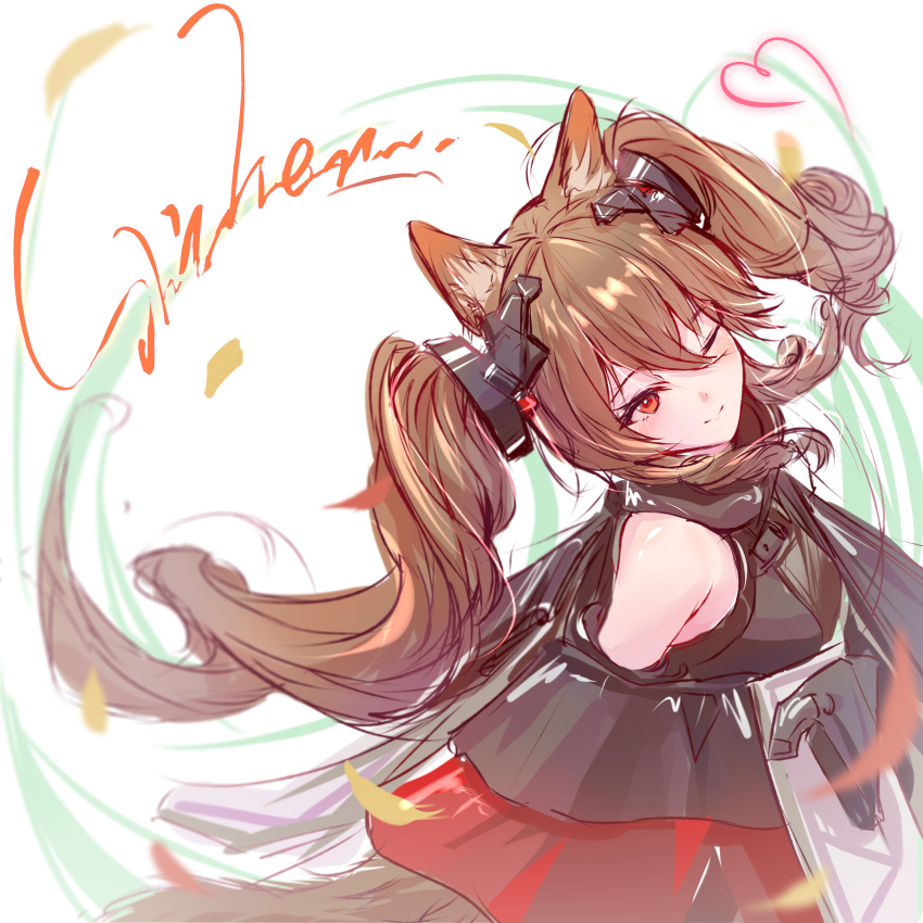 Safebooru - 1girl absurdres angelina (arknights) animal ear fluff ...