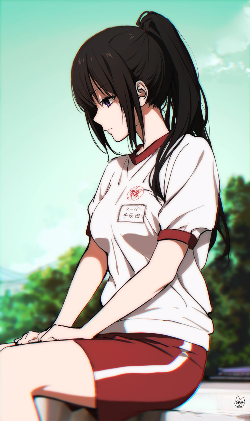 Safebooru - 1girl black hair blush breasts chitanda eru closed mouth ...