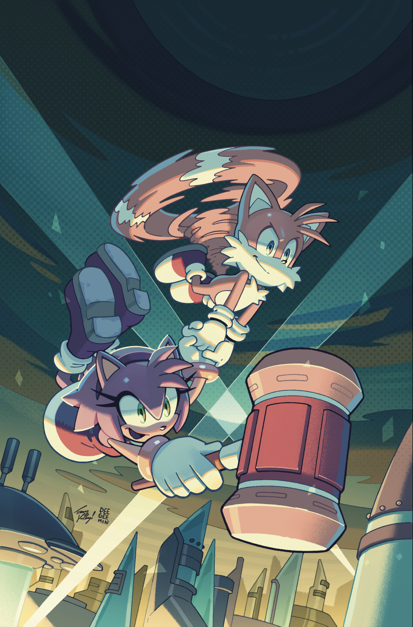 Safebooru - 1boy 1girl absurdres amy rose artist name digimin flying ...