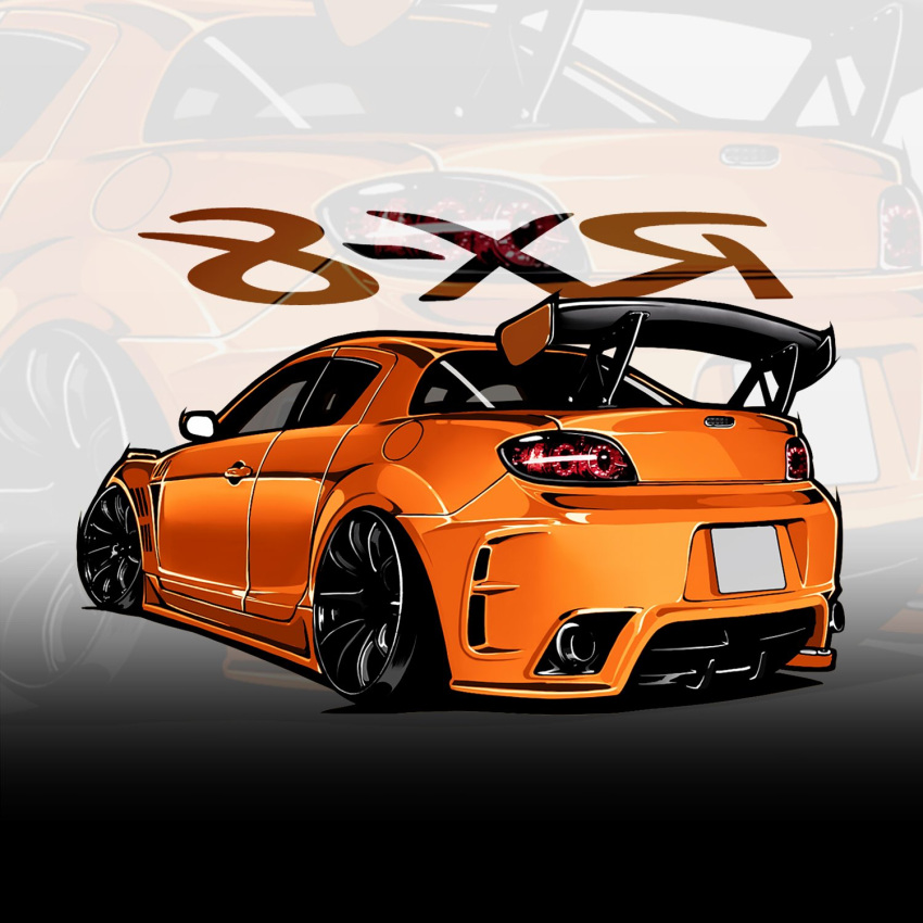 Safebooru - car chibi chris ilst commission from behind highres mazda ...