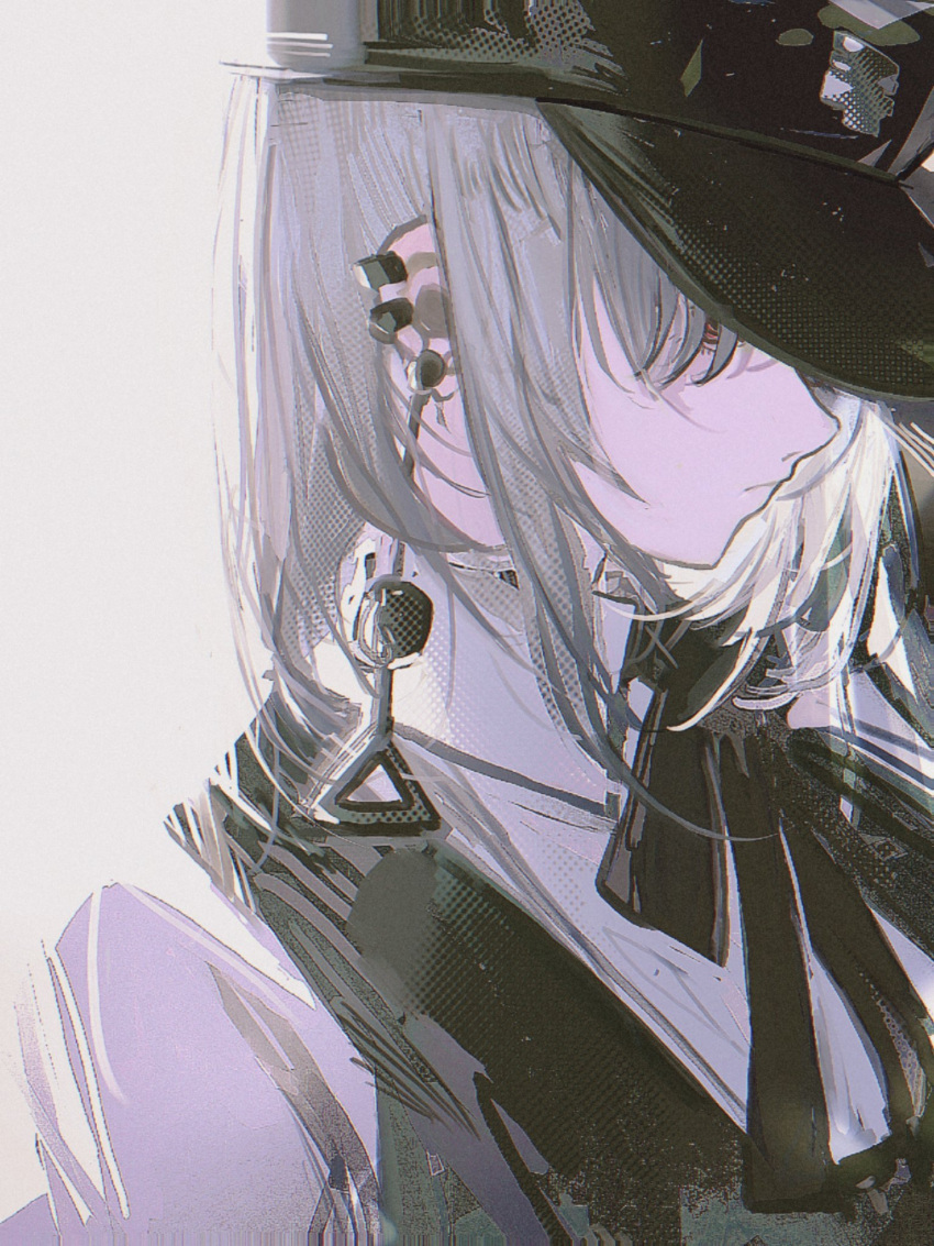 Safebooru - 1girl black dress black headwear black ribbon chainsaw man closed mouth collared ...