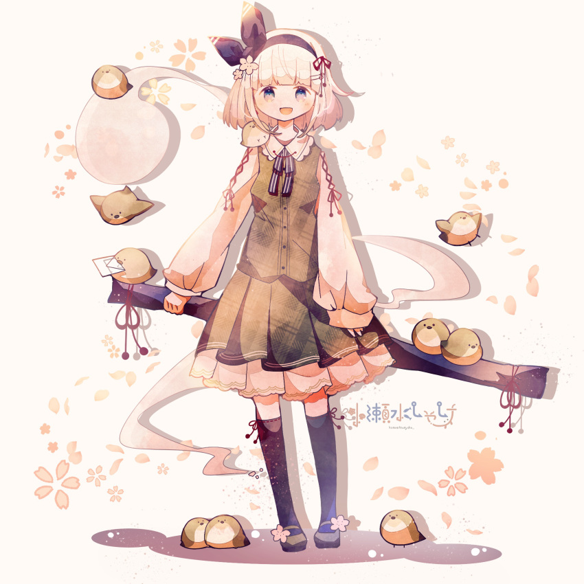 Safebooru - 1girl :d adapted costume bird blue eyes blunt bangs chick chicken drop shadow full ...