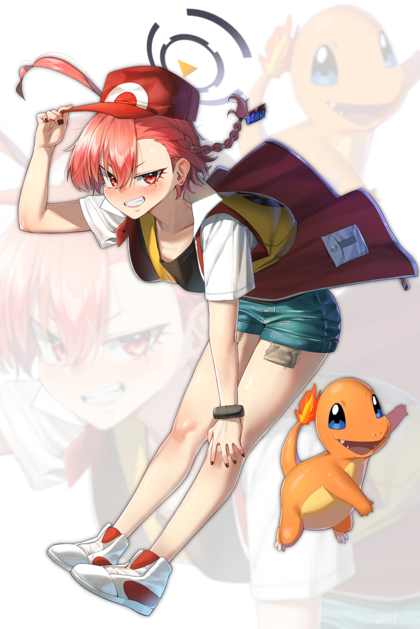 Safebooru - 1girl absurdres adjusting clothes adjusting headwear bare ...