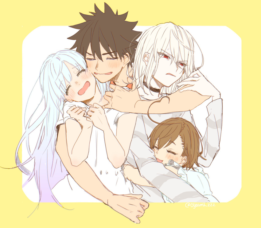 Safebooru - 2boys 2girls accelerator (toaru majutsu no index) ahoge ...