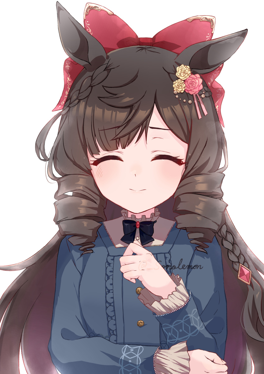 Safebooru - 1girl absurdres alternate costume animal ears black hair blush bow braid breasts ...