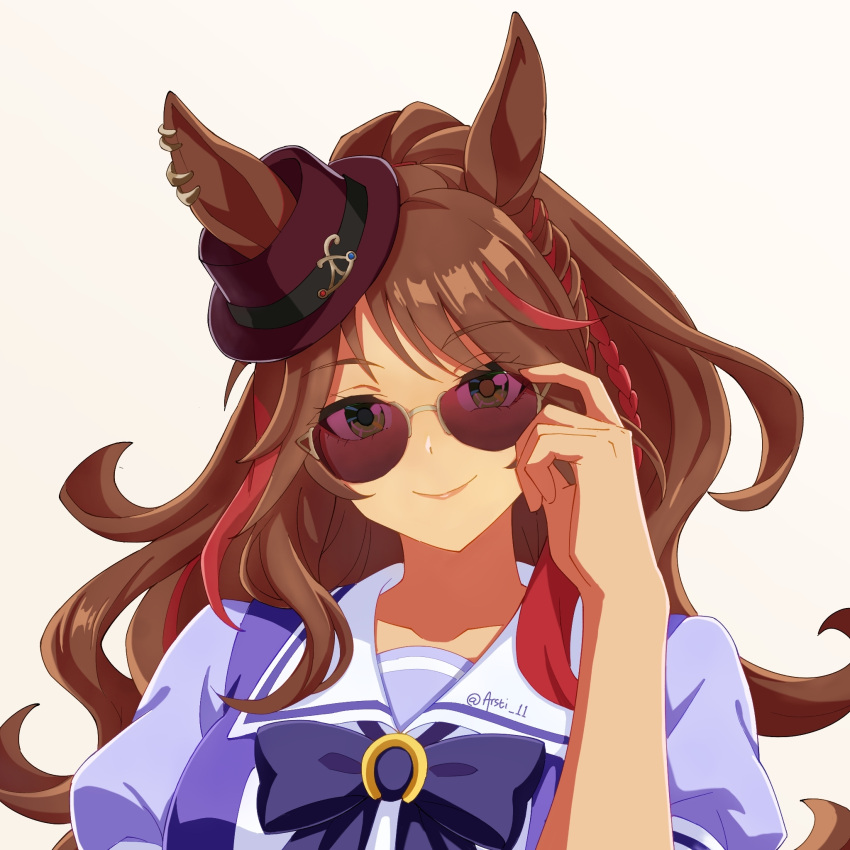 Safebooru - 1girl animal ears arsti 11 bow bowtie braid breasts brown ...