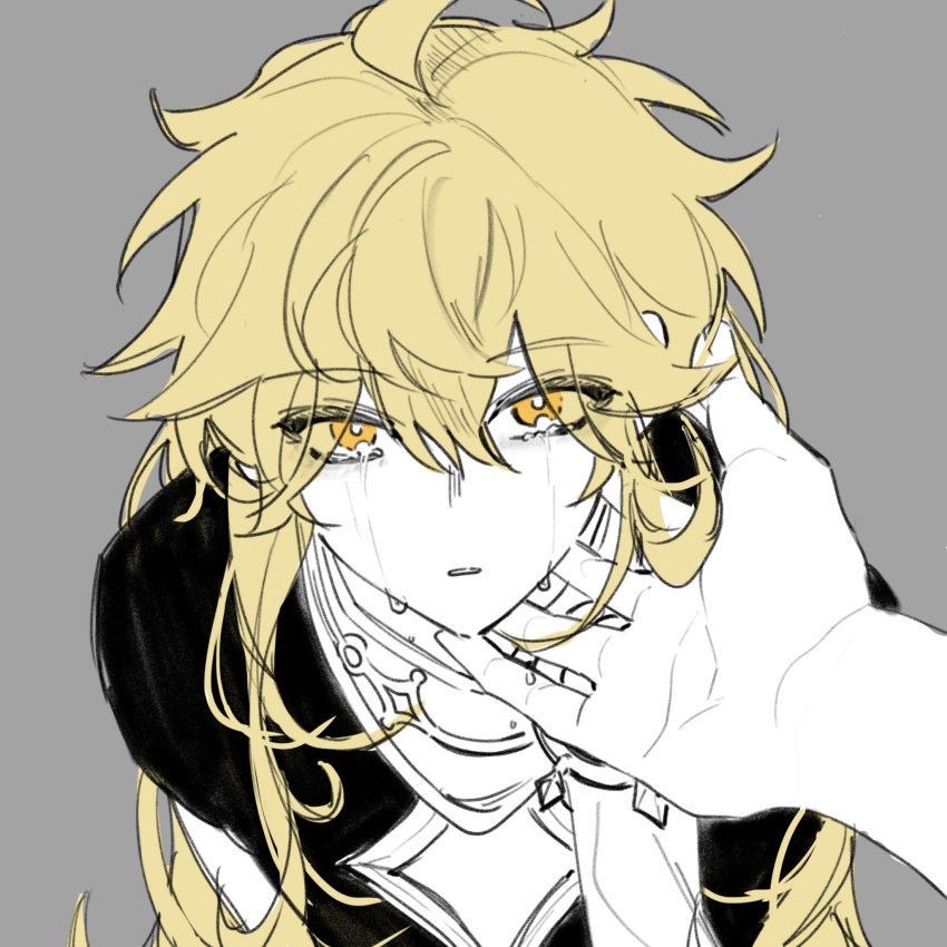 Safebooru - 1boy 1other aether (genshin impact) alternate hairstyle ...