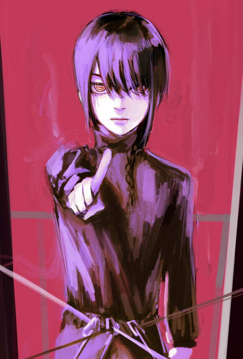 Safebooru - 1girl absurdres black hair braid chainsaw man closed mouth demon girl hair over one ...