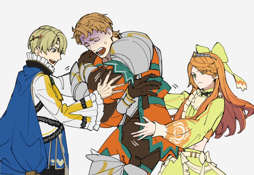 Safebooru - 1girl 2boys alfred (fire emblem) armor blonde hair ...