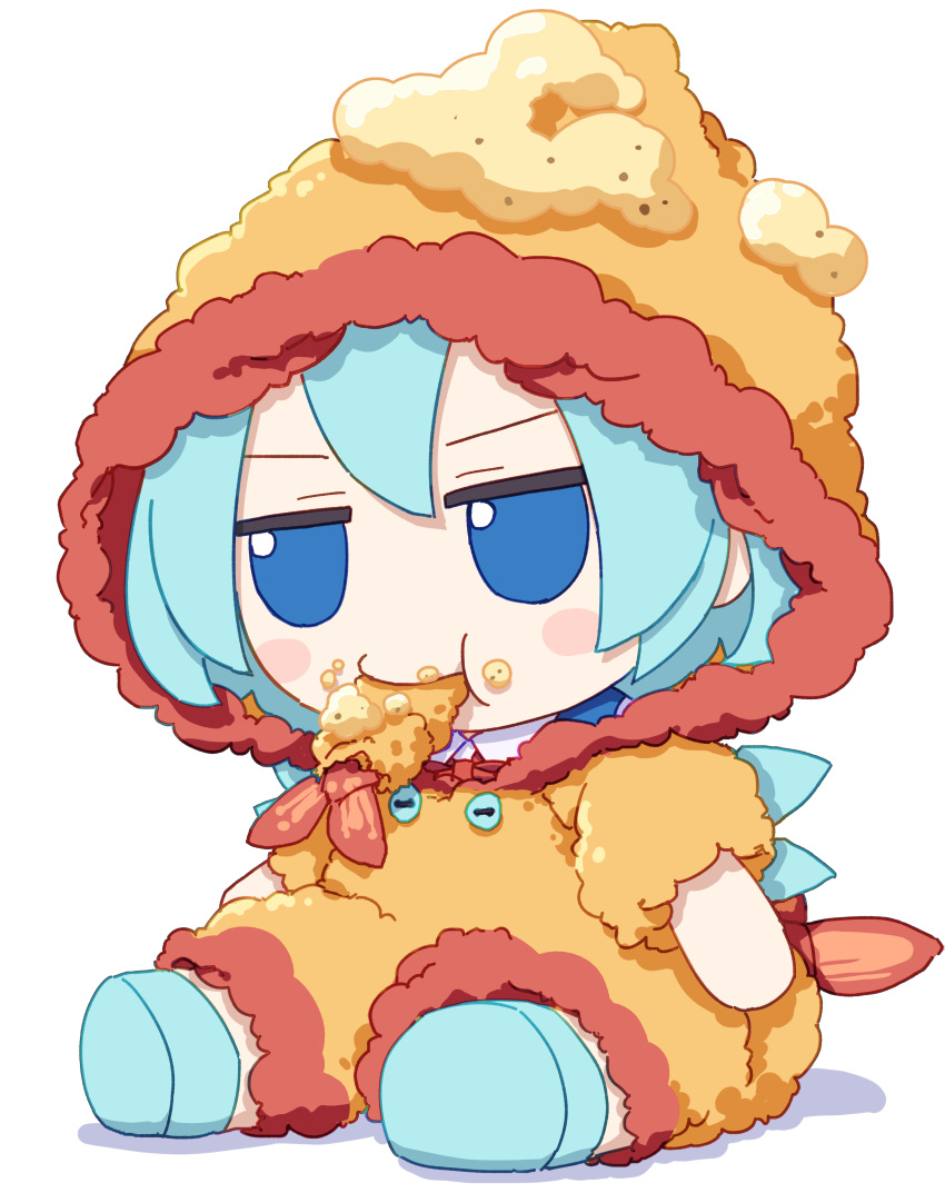 Safebooru - 1girl absurdres blue eyes blue footwear blue hair blush stickers cirno detached ...