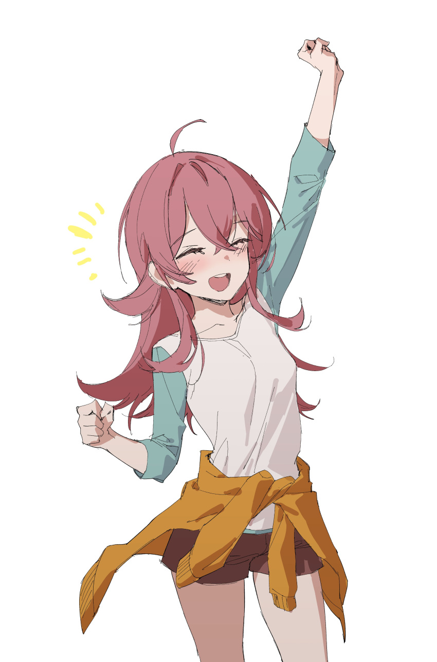 Safebooru - 1girl absurdres ahoge arm up baka (bakayaro111555) blush ...