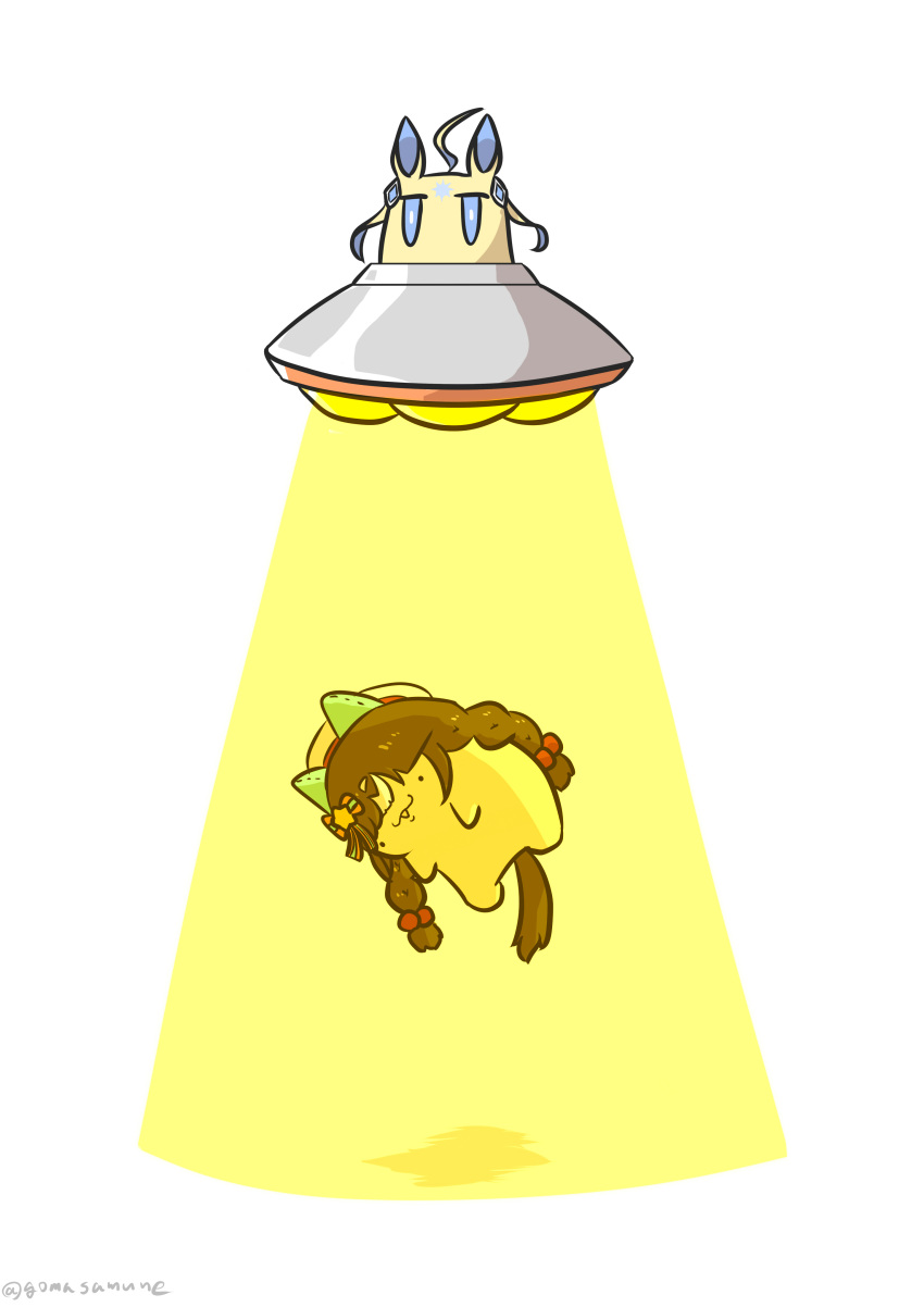 Safebooru - 2girls absurdres ahoge alien animal ears beret black hair ...