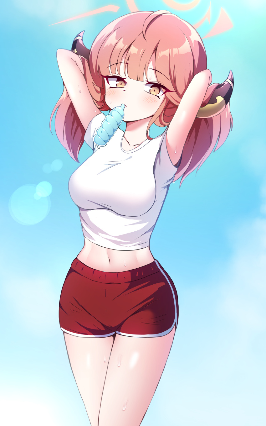 Safebooru - 1girl absurdres alternate costume aru (blue archive) black horns blue archive ...