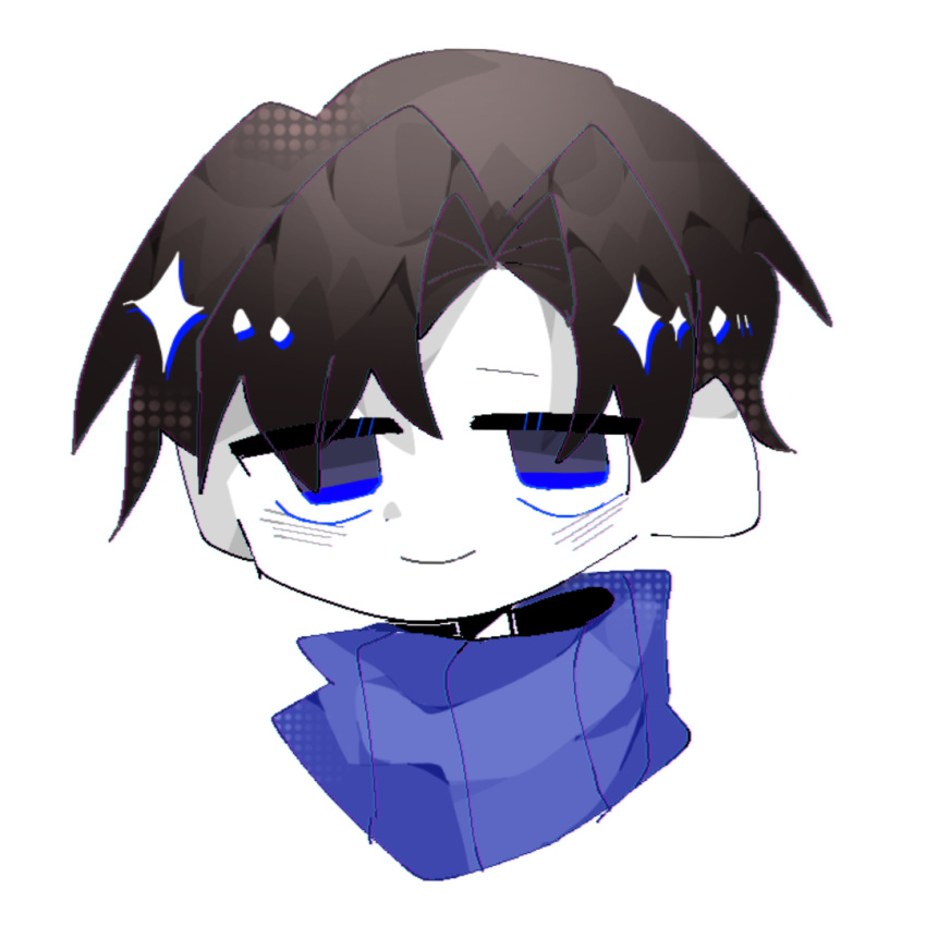 Safebooru - 1boy abraxastori black hair blue eyes blue scarf chinese ...
