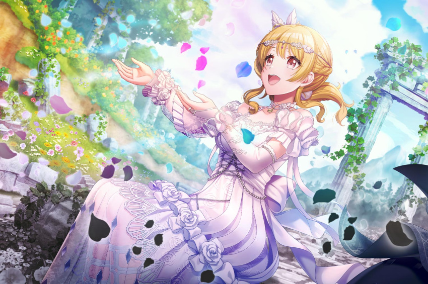 Safebooru - aimoto rinku blonde hair d4dj dress long hair pink eyes smile | 4334478