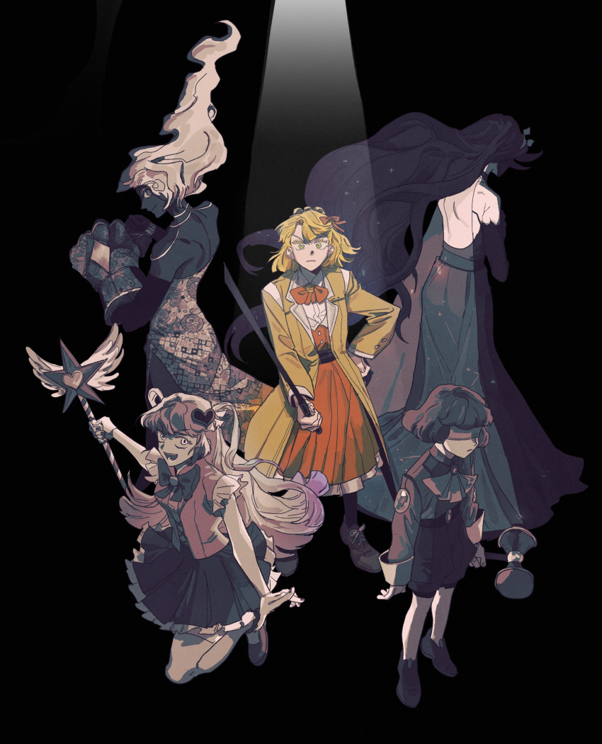 Safebooru 5girls Absurdres Black Hair Blonde Hair Dress Floating Hair