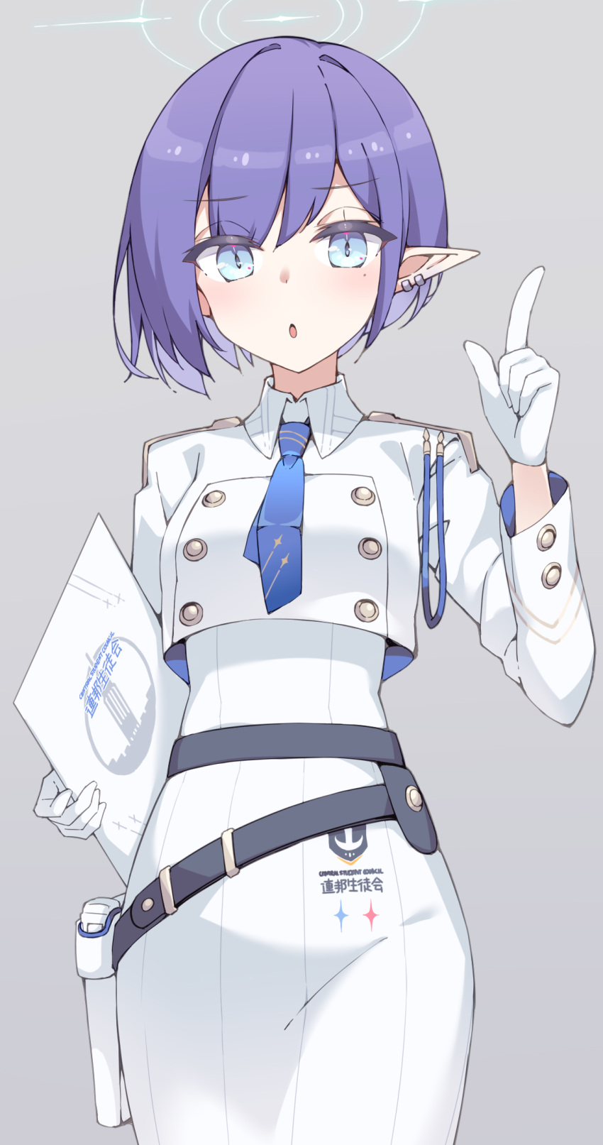 Safebooru - 1girl aoi (blue archive) blue archive blue eyes blue hair blue necktie gloves grey ...