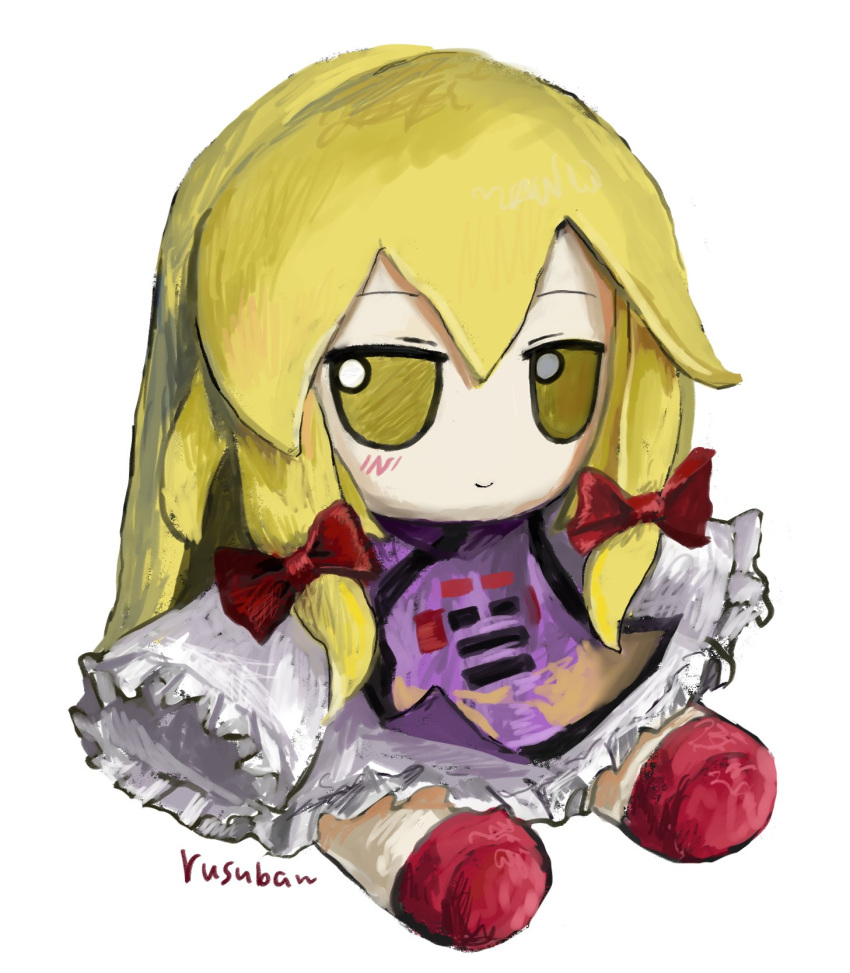 Safebooru - blonde hair bow fumo (doll) hair bow highres long sleeves ...