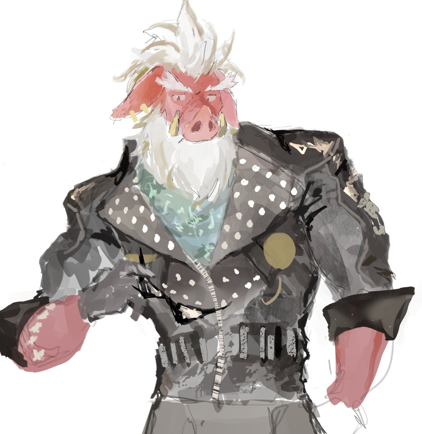 Safebooru - 0 0ffline 1boy absurdres animal ears beard big daddy ...