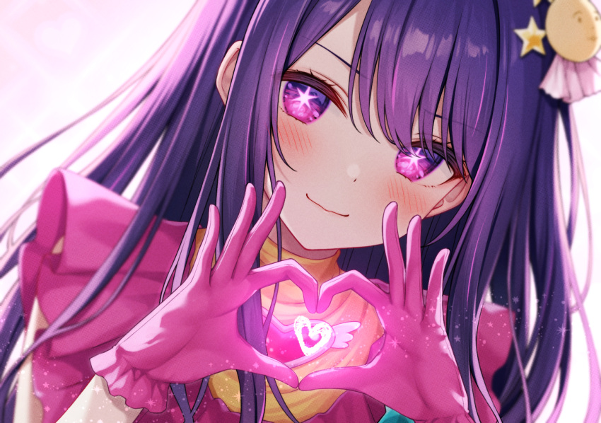 Safebooru - 1girl close-up closed mouth commentary request dress gloves hair ornament heart ...
