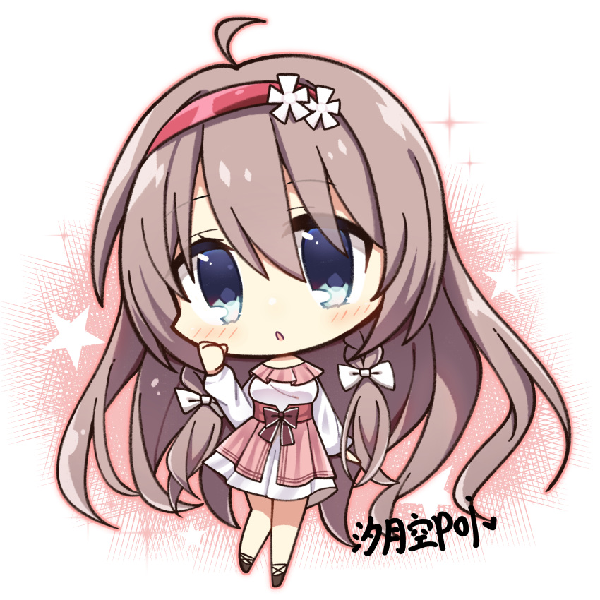 Safebooru - 1girl absurdres ahoge arm at side artist name blue eyes ...