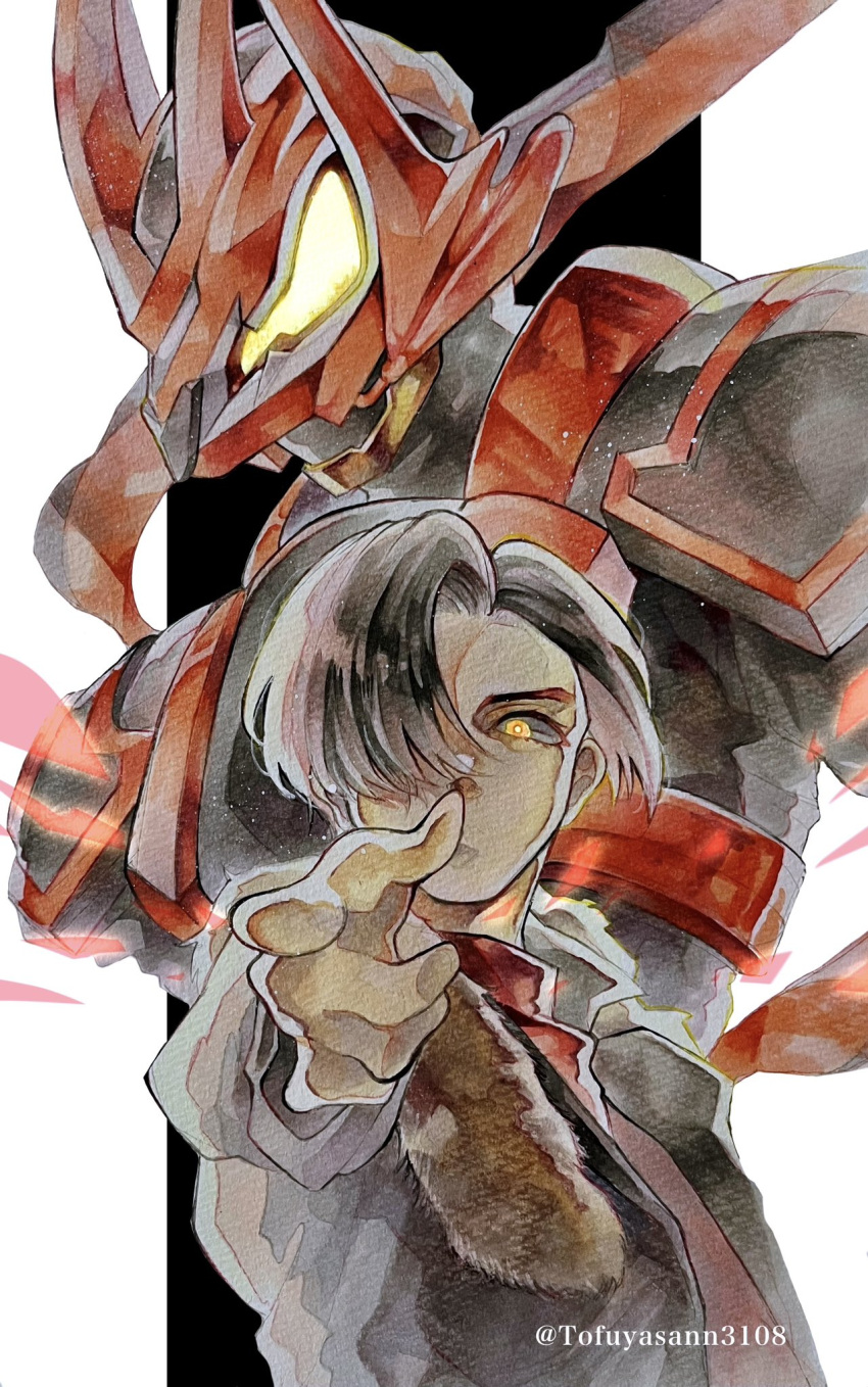 Safebooru - 2boys artist name black hair commentary dual persona fur ...