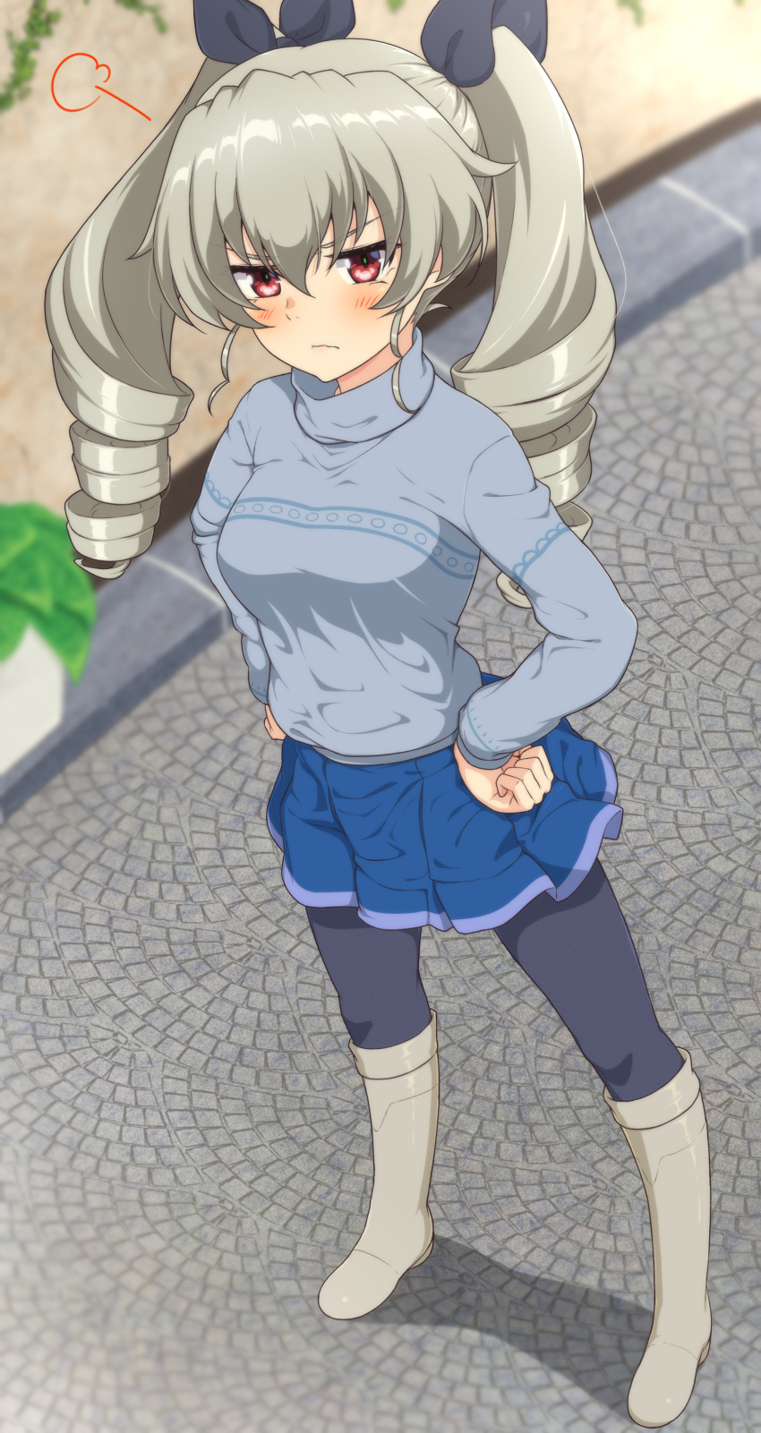 Safebooru - 1girl absurdres ada badguy alternate costume anchovy (girls und panzer) black ...