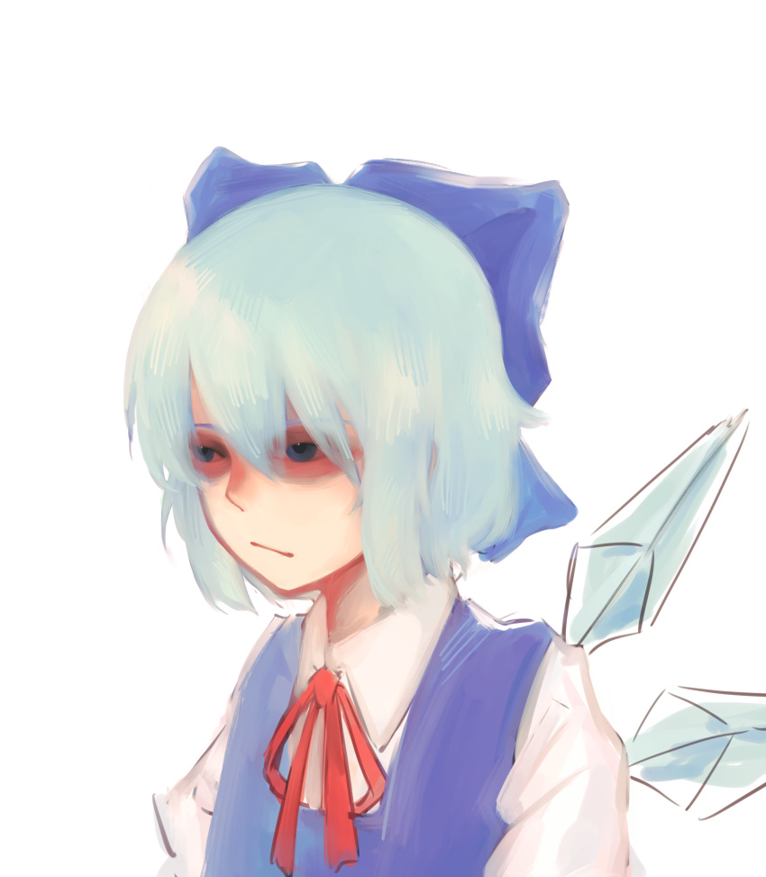 Safebooru - 1girl :/ absurdres blue bow blue dress blue eyes blue hair ...
