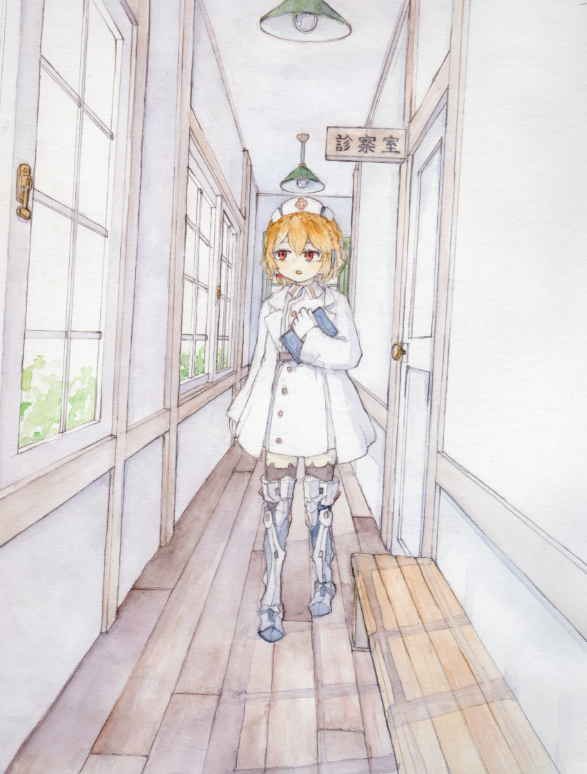 Safebooru - 1girl absurdres arm at side belt bone 71 braid brown belt ...