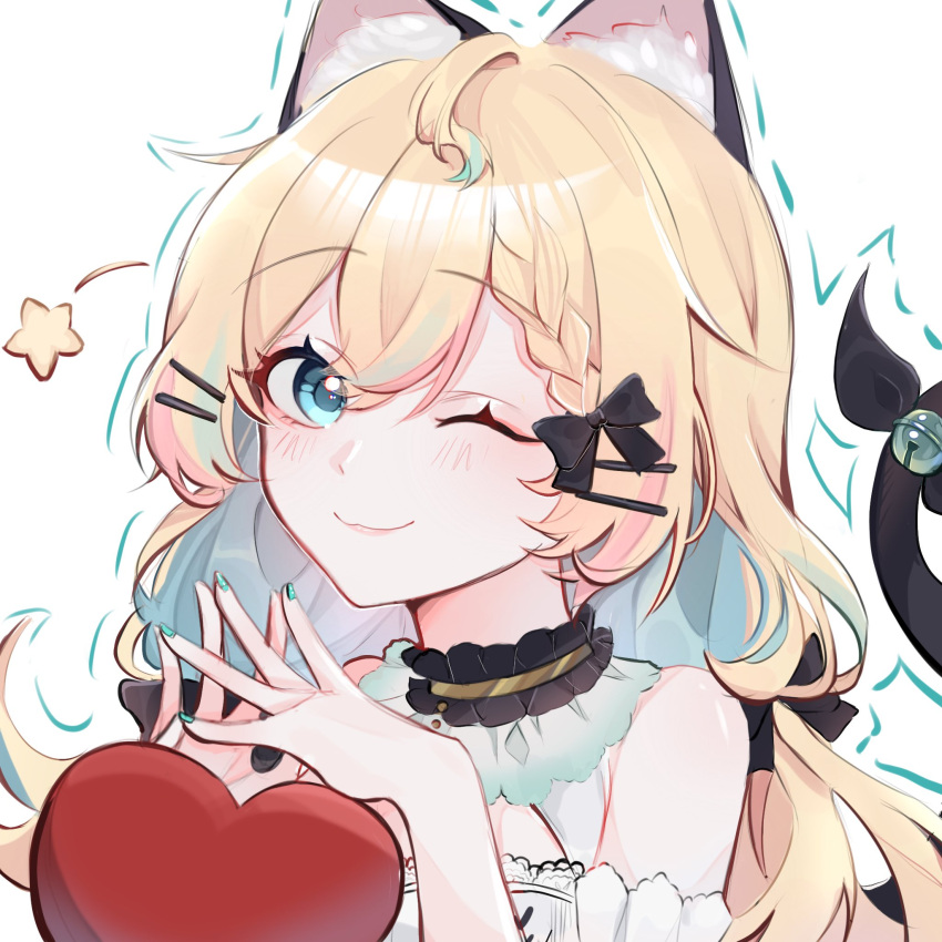 Safebooru - 1girl ;) ahoge akio (preawsuttida) animal ears blonde hair ...