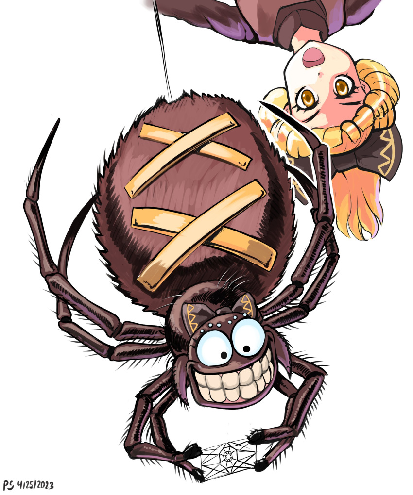 Safebooru - 1girl absurdres black bow blonde hair bow bug commentary ...