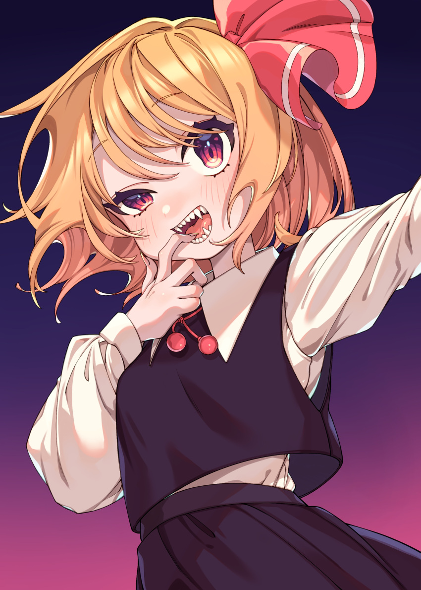 Safebooru - 1girl absurdres black skirt black vest blonde hair blush collared shirt e sdss ...