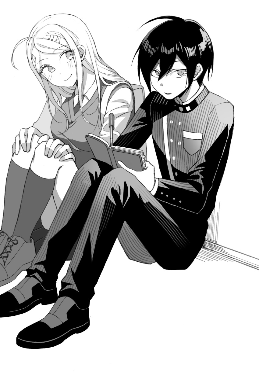 Safebooru - 1boy 1girl ahoge akamatsu kaede book breasts danganronpa ...