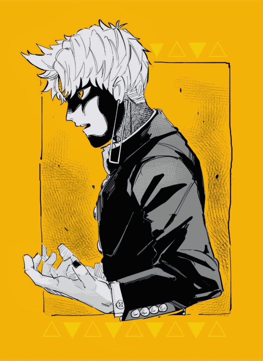 Safebooru - 1boy black jacket dandadan ear piercing evil eye (dandadan ...