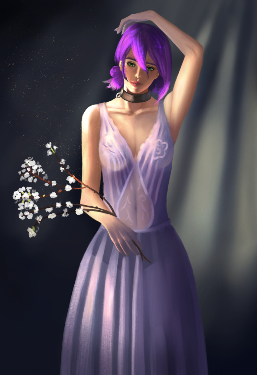 Safebooru - absurdres black choker bomb devil (chainsaw man) chainsaw man choker green eyes hair ...