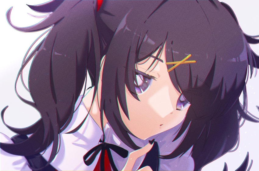 Safebooru - 1girl ame-chan (needy girl overdose) black hair black nails black ribbon collar hair ...