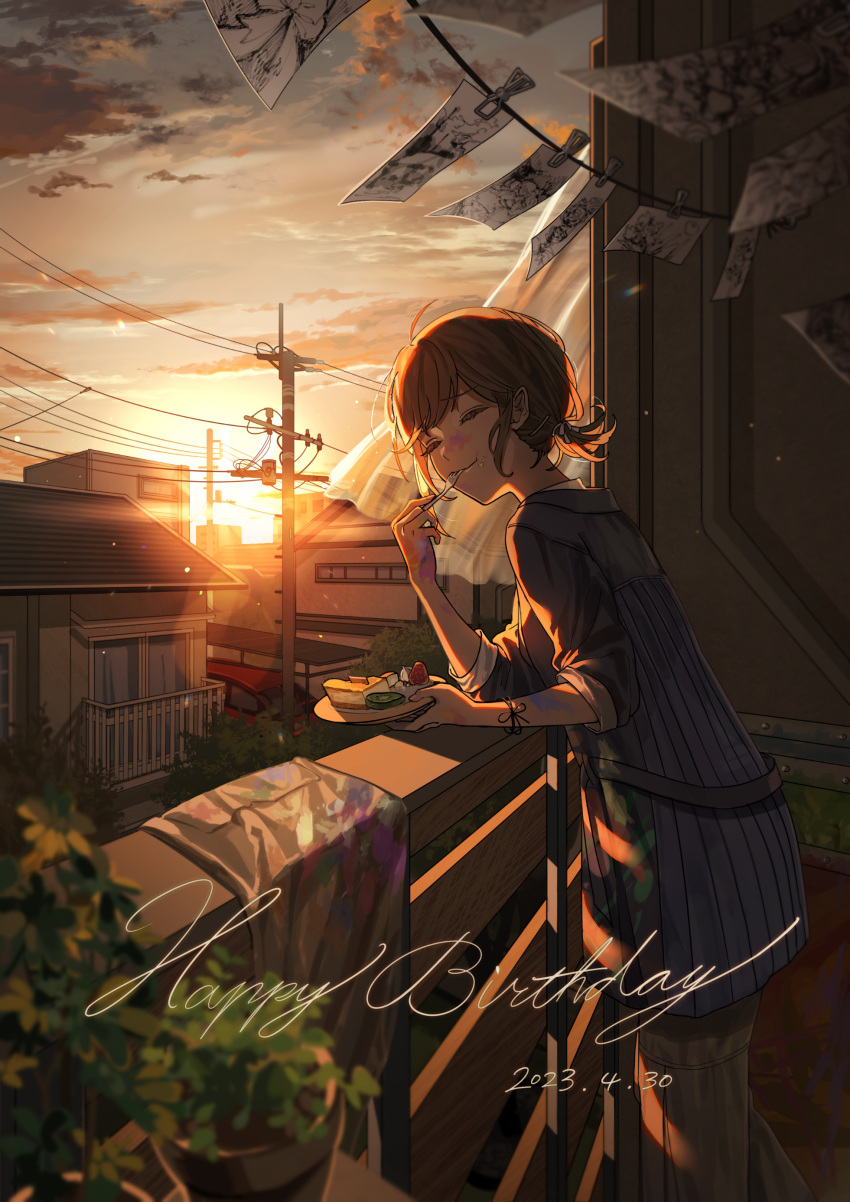 Safebooru - 1girl 25-ji nightcord de. (project sekai) absurdres blue shirt blurry blurry ...