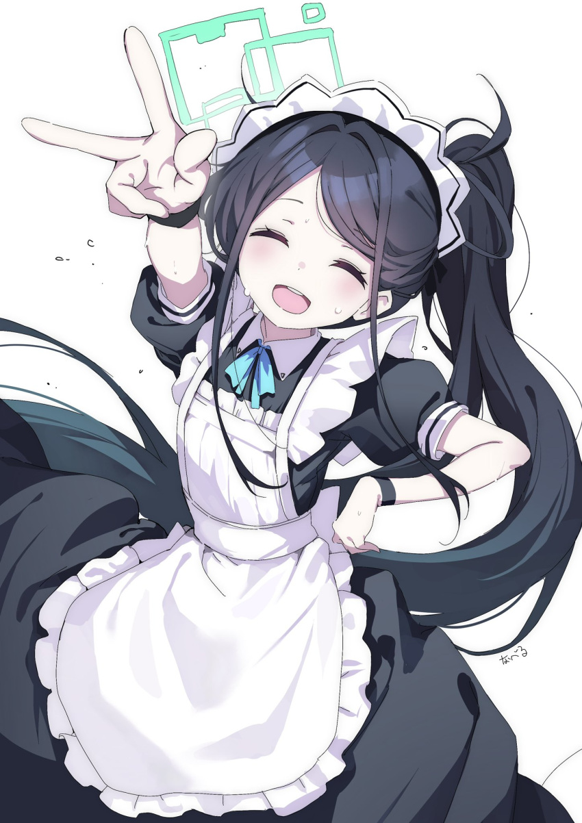 Safebooru - 1girl apron aris (blue archive) aris (maid) (blue archive) black hair blue archive ...