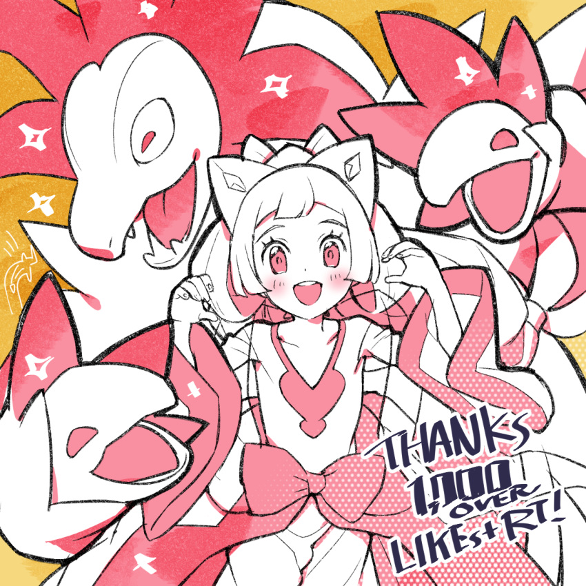 Safebooru - 1girl :d blush cosplay eyelashes hands up happy highres ...