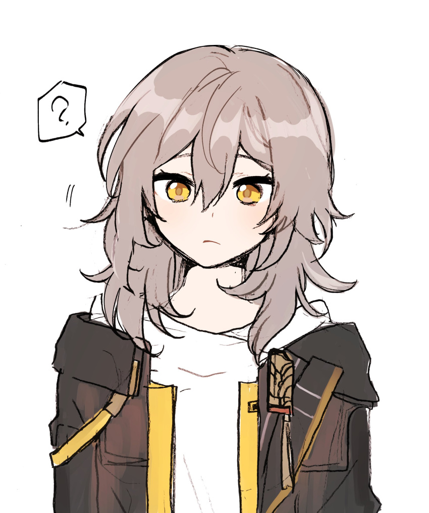 Safebooru - 1girl 5rwpvc ? black jacket brown hair commentary hair ...