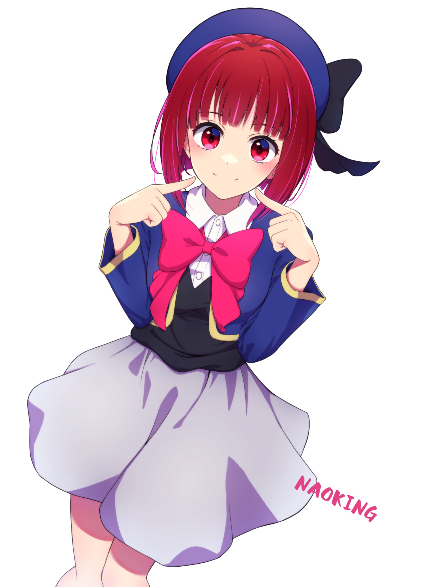 Safebooru - 1girl arima kana artist name beret black bow black ribbon black vest blue headwear ...