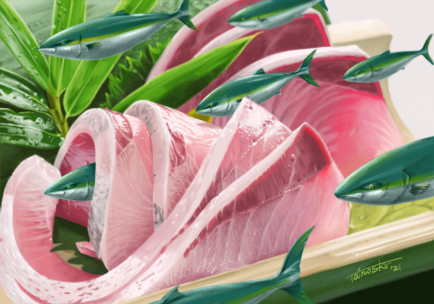 Safebooru - absurdres animal focus dated fish fish (food) food food ...