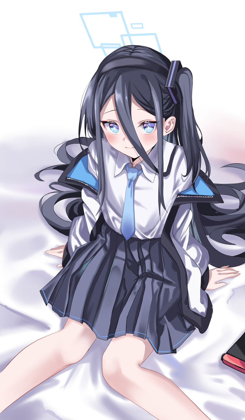 Safebooru - 1girl absurdres aris (blue archive) bare legs black hair black skirt blue archive ...
