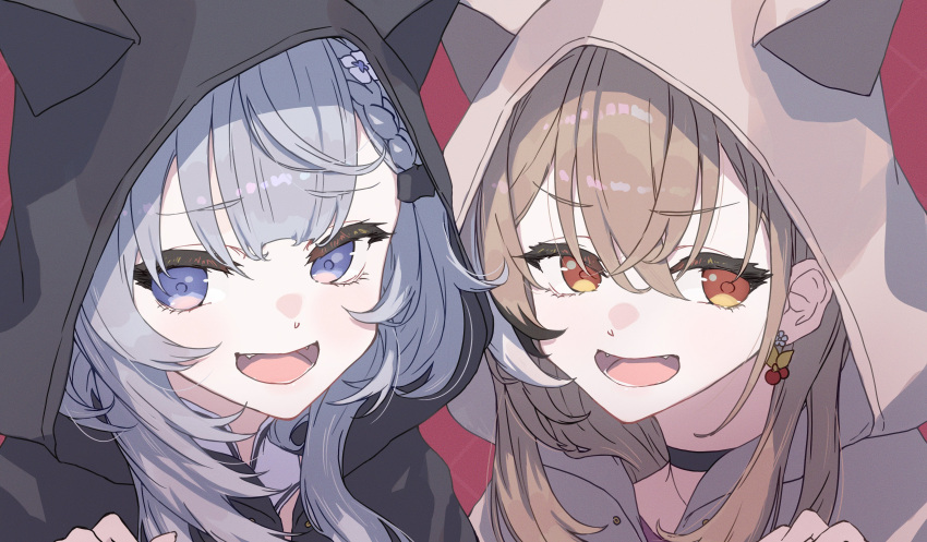 Safebooru - 2girls absurdres alternate costume animal hood berry black ...