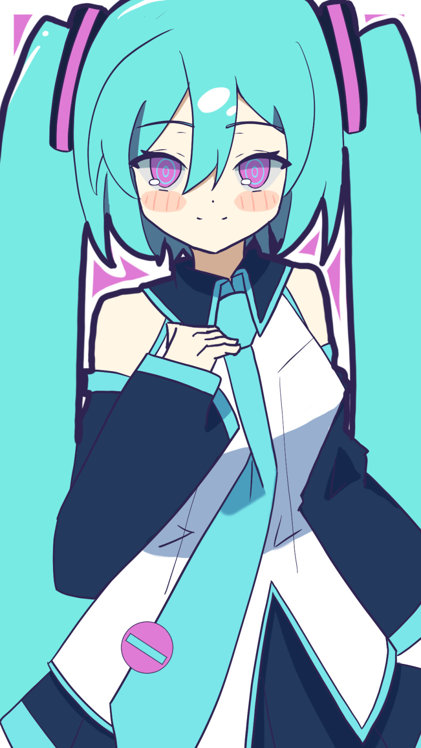 Safebooru - 1girl @ @ aisarenakute mo kimi ga iru (vocaloid) aqua eyes aqua hair aqua necktie ...