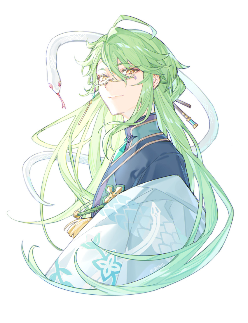 Safebooru - 1boy ahoge anchun (quail0503) animal around neck baizhu ...