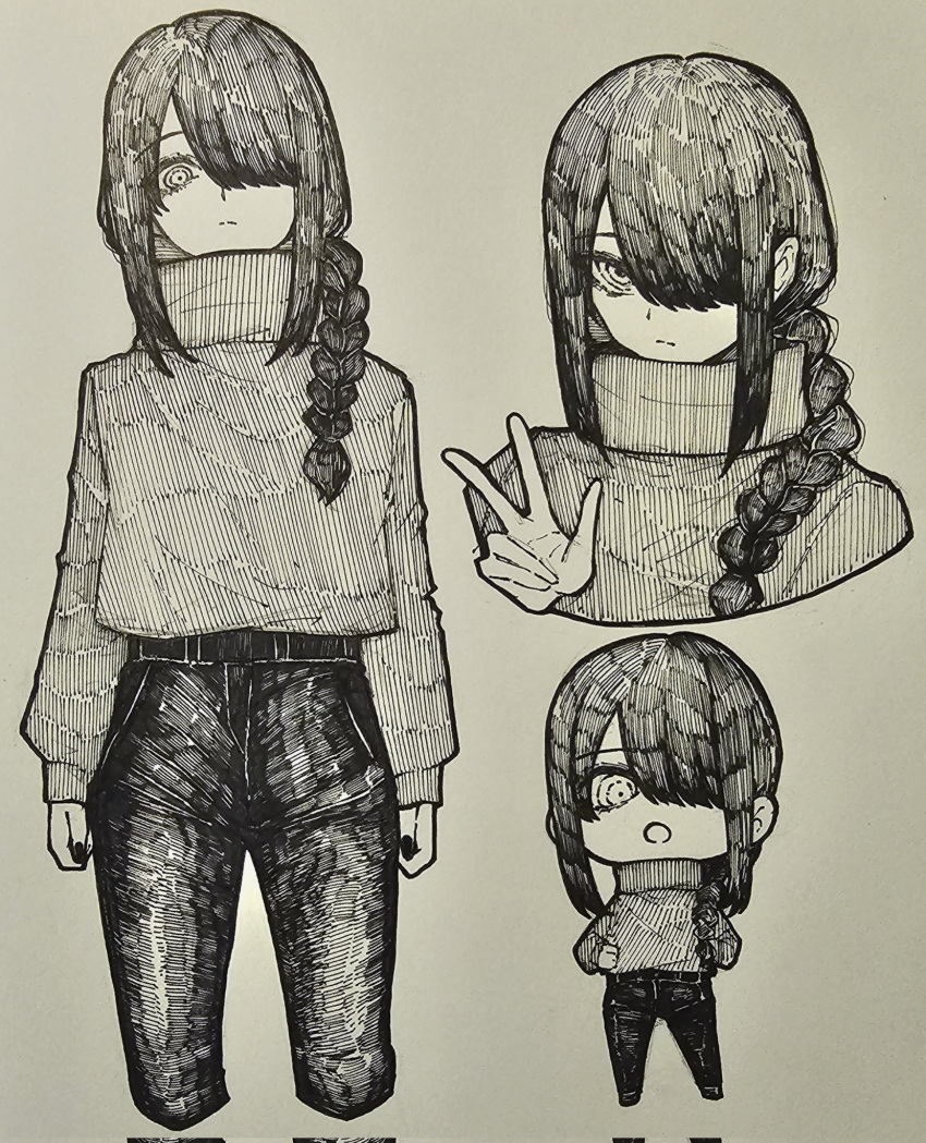 Safebooru - 1girl arms at sides black pants braid braided ponytail ...