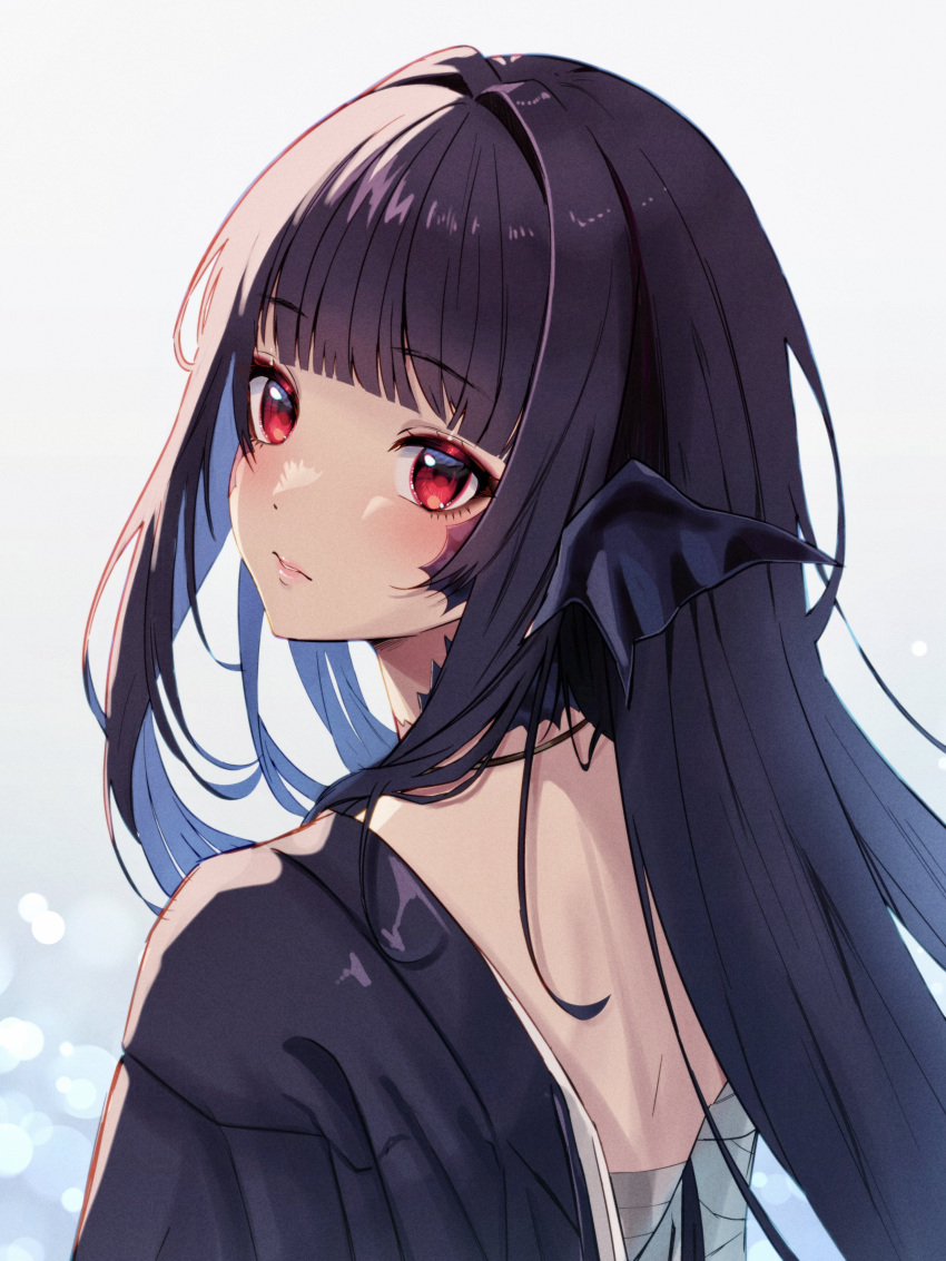 Safebooru - 1girl absurdres au ra awato bandaged arm bandages black hair blunt bangs blush ...